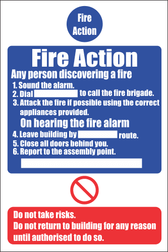 FR27 - Fire Action Safety Sign V | Safety Signs & Equipment