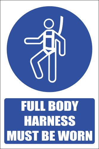 MV18EN - Full Body Harness Explanatory Safety Sign | Safety Signs ...