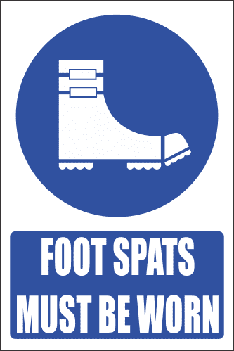 MV22E - Foot Spats Explanatory Safety Sign | Safety Signs & Equipment