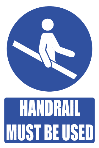 MA3E - Use Handrail Explanatory Safety Sign | Safety Signs & Equipment