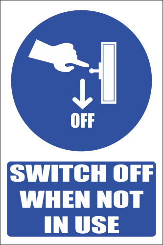 MA8E - Switch Machine Off Explanatory Safety Sign | Safety Signs ...