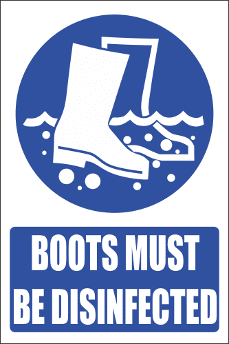 MA10E - Disinfect Boots Explanatory Safety Sign | Safety Signs & Equipment