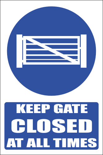 MA11E - Keep Gate Closed Explanatory Safety Sign | Safety Signs & Equipment