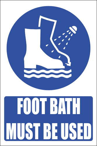 MA18E - Foot Bath Explanatory Safety Sign | Safety Signs & Equipment