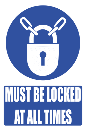 MA20E - Remain Locked Explanatory Safety Sign | Safety Signs & Equipment