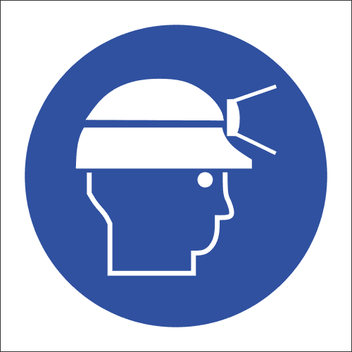 MA22 - Flashlight Helmet Safety Sign | Safety Signs & Equipment