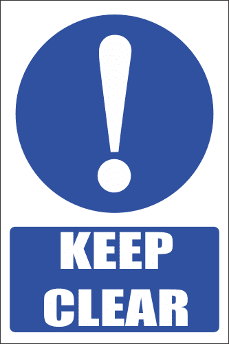 MA33 - Keep Clear Safety Sign | Safety Signs & Equipment