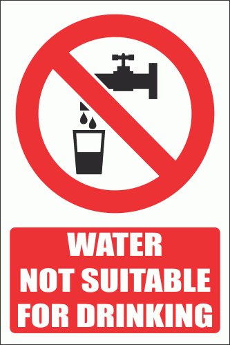 PV5E - No Drinking Water Explanatory Safety Sign | Safety Signs & Equipment