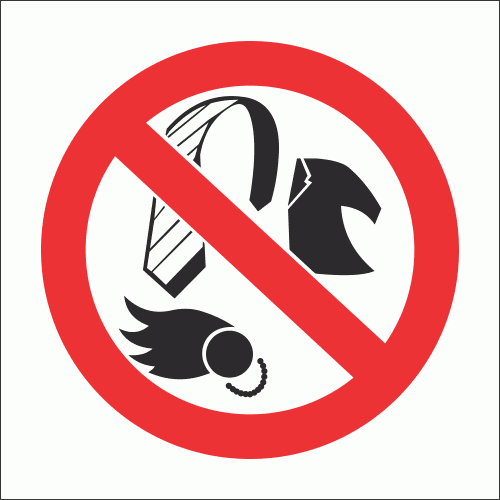 Pv12 No Loose Clothing Safety Sign Safety Signs And Equipment