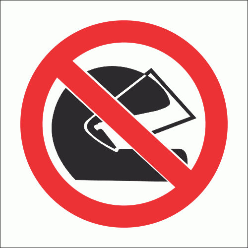 PV18 - No Helmets Safety Sign | Safety Signs & Equipment
