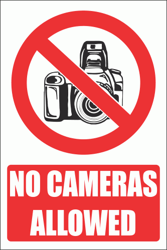 PV21EN - No Cameras Explanatory Safety Sign | Safety Signs & Equipment