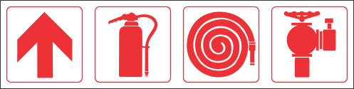 FR78 - Location Of Fire Fighting Equipment Ahead Safety Sign | Safety ...