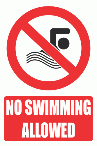 PV24EN - No Swimming Safety Sign | Safety Signs & Equipment