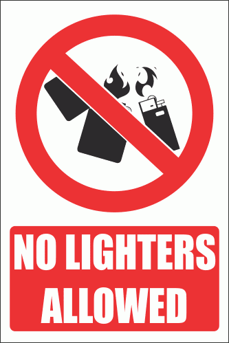 PV26EN - No Lighters Explanatory Safety Sign | Safety Signs & Equipment