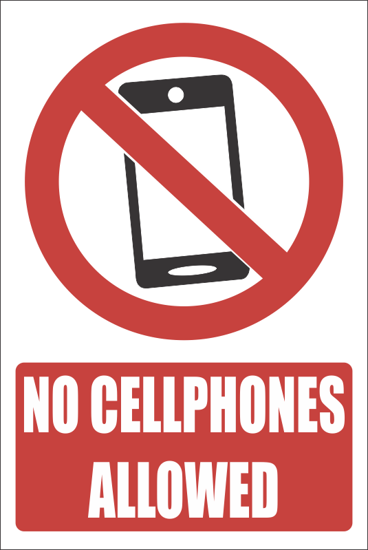 PV27EN - No Cellphones Explanatory Safety Sign | Safety Signs & Equipment