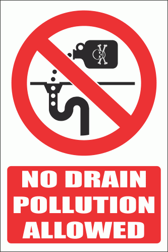 PV28EN - No Drain Pollution Explanatory Safety Sign | Safety Signs ...