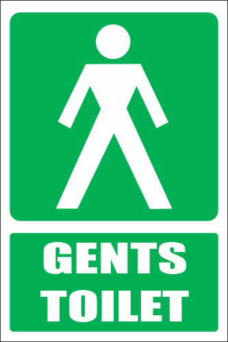 GA11E - Gents Toilet Explanatory Sign | Safety Signs & Equipment