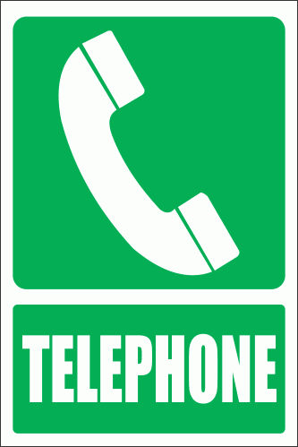 GA13E - Telephone Explanatory Sign | Safety Signs & Equipment