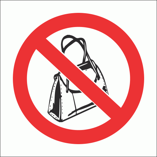 PV31N - No Handbags Safety Sign | Safety Signs & Equipment