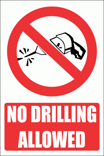 PV32E - No Drilling Explanatory Safety Sign | Safety Signs & Equipment