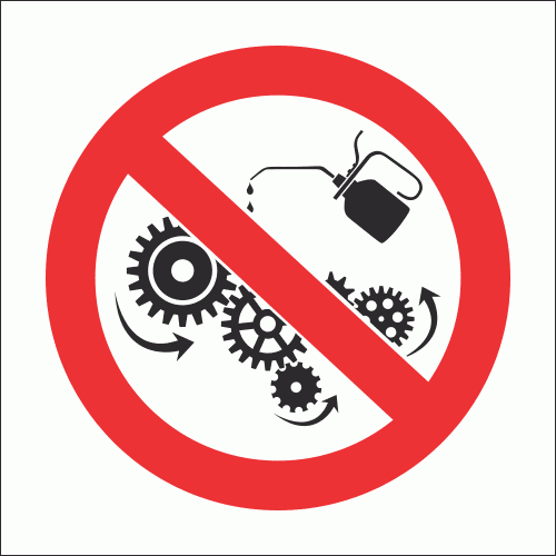 PV35N - No Oiling Or Cleaning While In Motion Safety Sign | Safety ...
