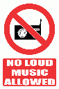 PV36EN - No Loud Music Explanatory Safety Sign | Safety Signs & Equipment