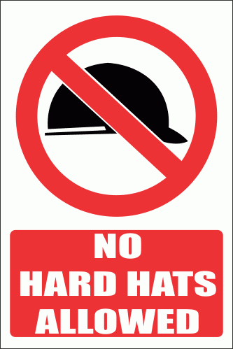 PV38E - No Hard Hat Explanatory Safety Sign | Safety Signs & Equipment