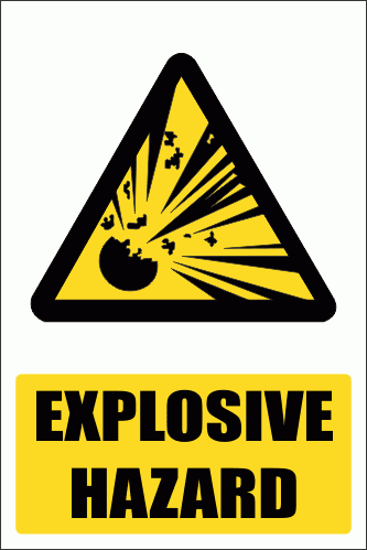 WW3E - Explosive Hazard Explanatory Safety Sign | Safety Signs & Equipment