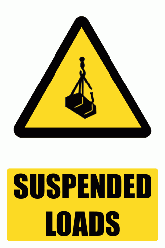WW8E - Suspended Loads Hazard Explanatory Safety Sign | Safety Signs ...
