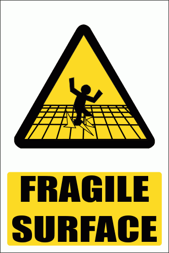 WW10E - Fragile Surface Explanatory Safety Sign | Safety Signs & Equipment