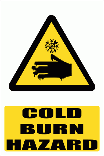 WW18E - Cold Burn Explanatory Safety Sign | Safety Signs & Equipment