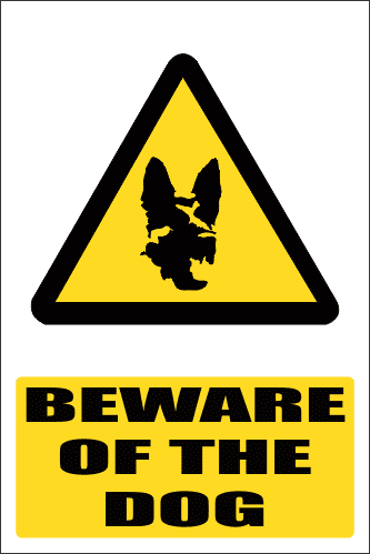 WW19E - Beware Of The Dog Explanatory Safety Sign | Safety Signs ...