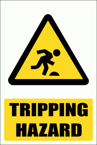 WW33E - Tripping Hazard Explanatory Safety Sign | Safety Signs & Equipment