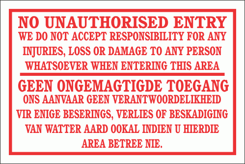 DI1 - No Unauthorised Entry Disclaimer Sign | Safety Signs & Equipment