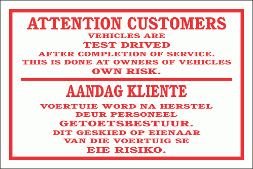 DI7 - At Own Risk Disclaimer Sign | Safety Signs & Equipment