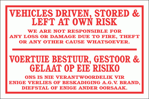 DI18 - Left At Own Risk Sign | Safety Signs & Equipment