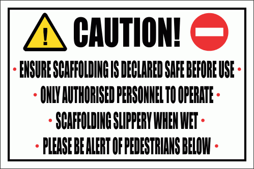 C12 - Caution Scaffolding Sign | Safety Signs & Equipment