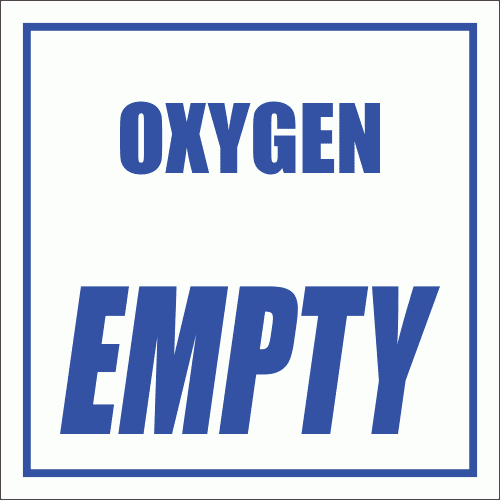 GAS6 - Oxygen Empty Sign | Safety Signs & Equipment