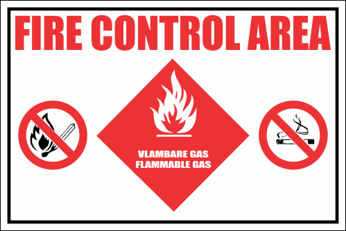 GAS28 - Fire Control Area - Flammable Gas Sign | Safety Signs & Equipment