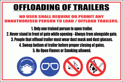 WF3 - Offloading Of Trailers Sign | Safety Signs & Equipment