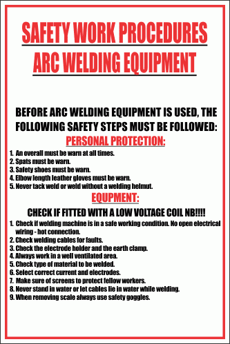 WF12 - Arc Welding Equipment Sign | Safety Signs & Equipment