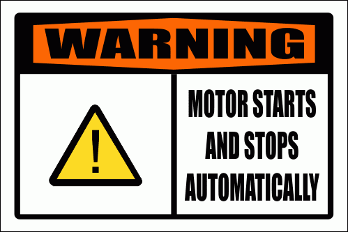 WF23 - Warning Motor Starts Automatically Sign | Safety Signs & Equipment