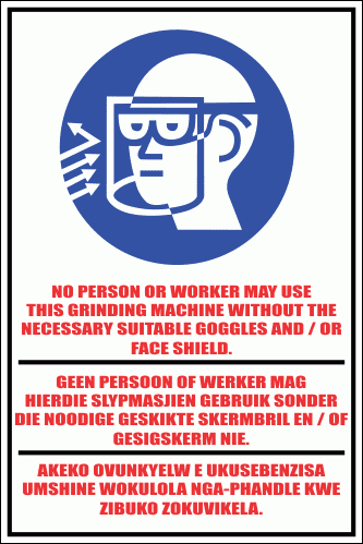 WF27 - Grinder Usage Sign | Safety Signs & Equipment