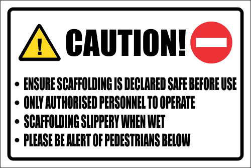 SC7 - Caution Scaffolding Sign | Safety Signs & Equipment