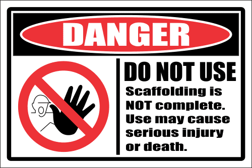 SC11 - Scaffolding Not Complete Sign | Safety Signs & Equipment