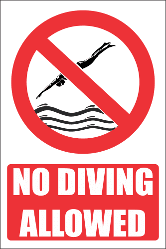 PR1E - No Diving Explanatory Sign | Safety Signs & Equipment
