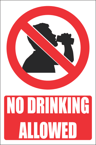 PR3E - No Drinking Explanatory Sign | Safety Signs & Equipment