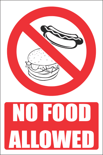 PR6E - No Food Explanatory Sign | Safety Signs & Equipment