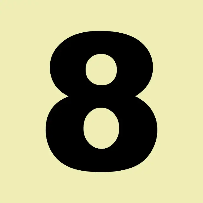 FL8 - Floor Number 8 - Black Photoluminescent Sign (Glow In The Dark ...