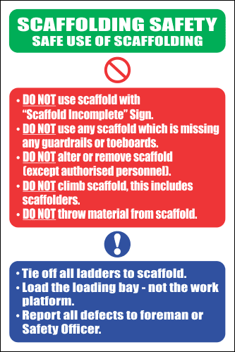 SC15 - Scaffolding Safety Sign | Safety Signs & Equipment